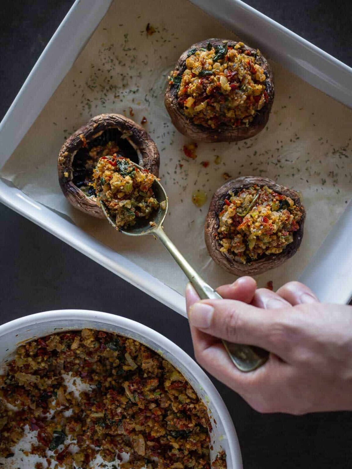 Portobello relleno al horno | Nómadas Gourmet