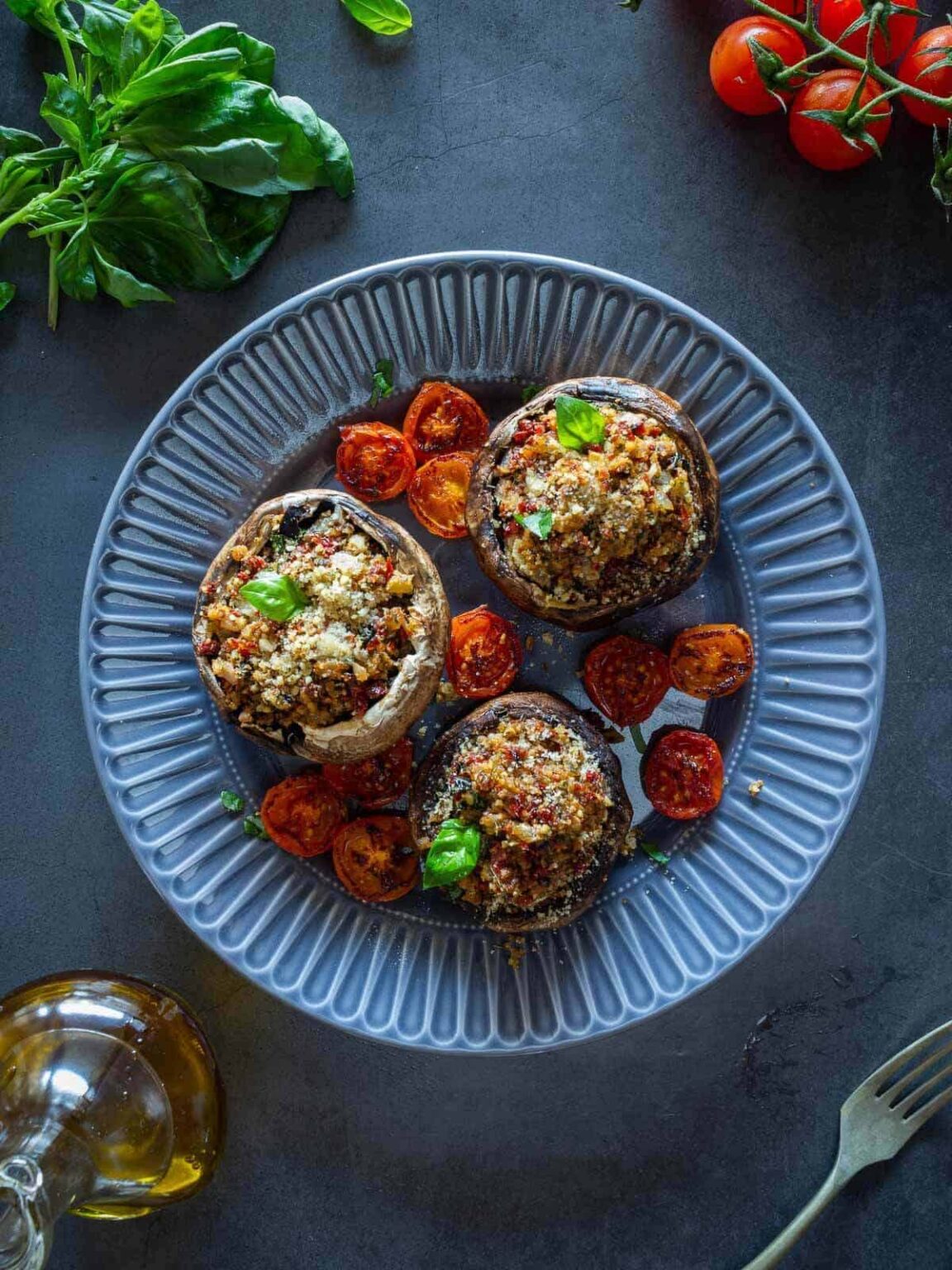 Portobello relleno al horno | Nómadas Gourmet