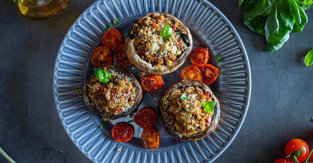 Portobello relleno al horno | Nómadas Gourmet