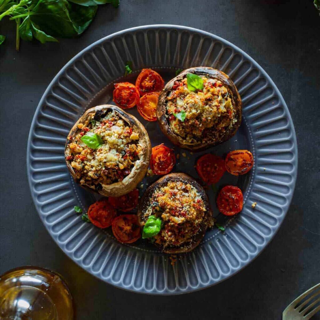 Portobello relleno al horno | Nómadas Gourmet
